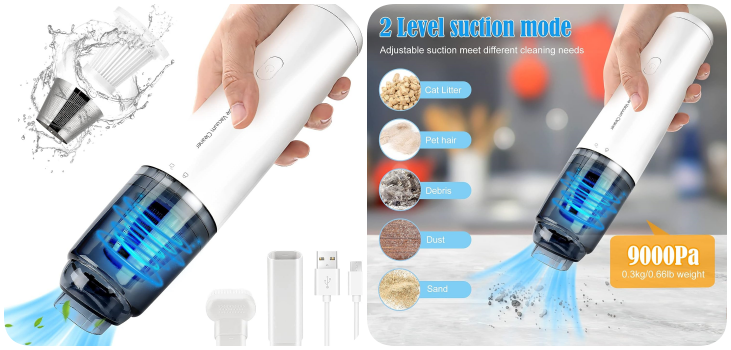 Vortex Portable Vacuum benefits in collage